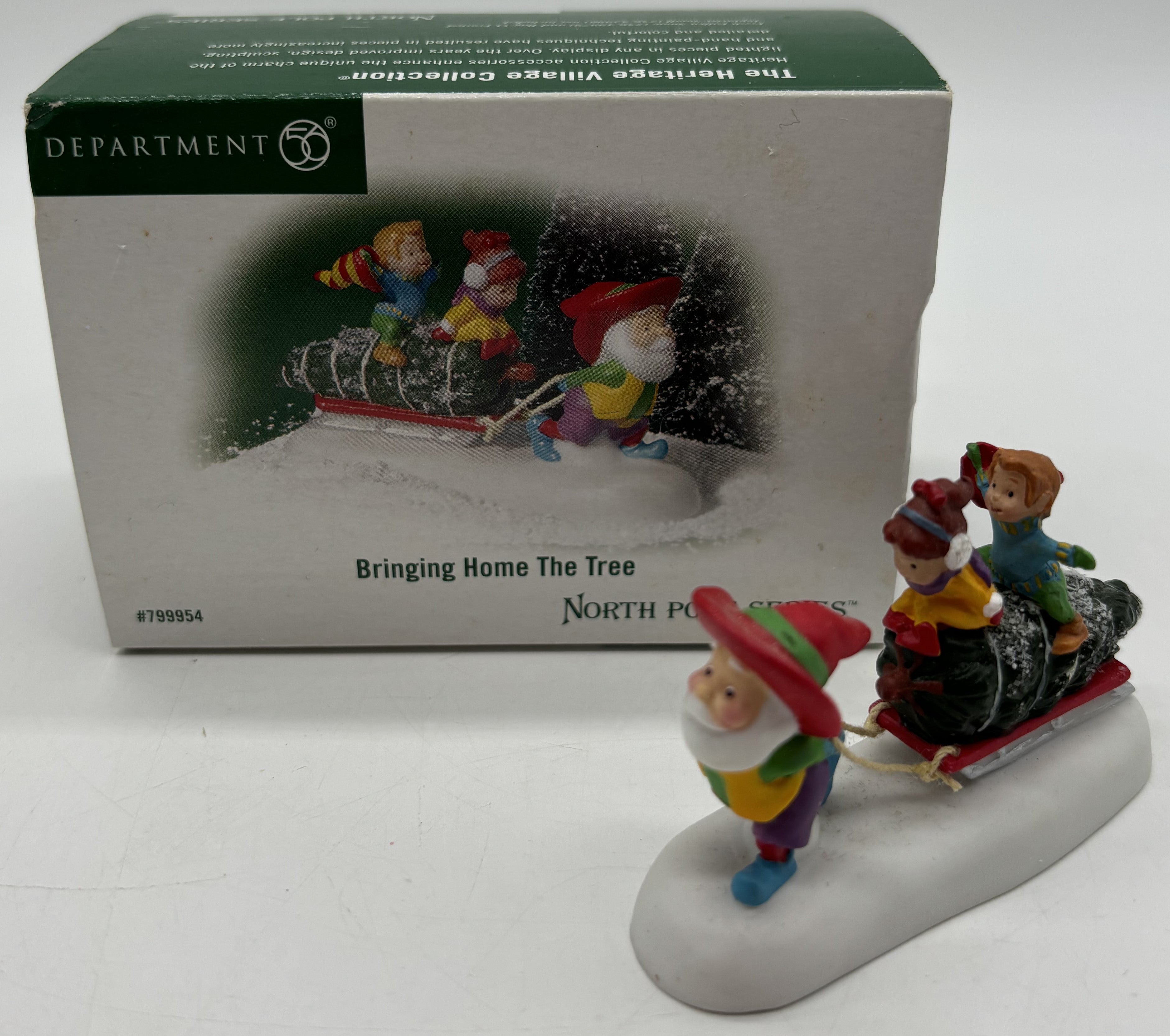 Dept 56- North Pole Series "Bringing Home the Tree" accessory l Retired ...