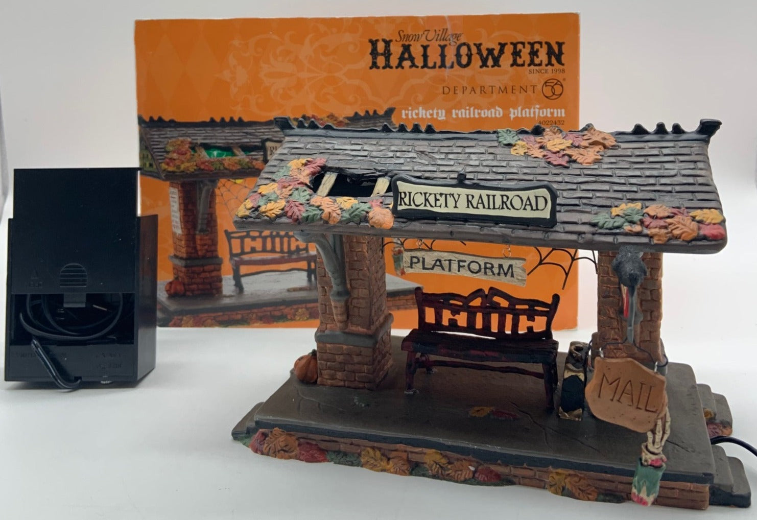 Dept 56- Snow Village Halloween "Rickety Railroad Platform" accessory l ...