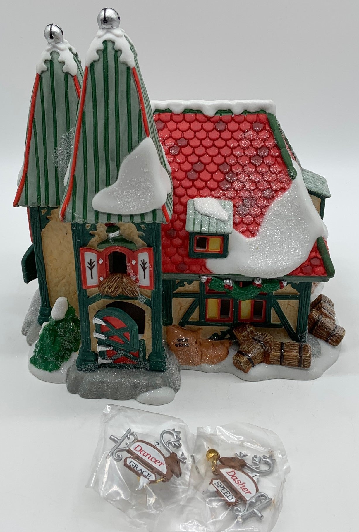 Dept 56- North Pole Series "The Reindeer Stables, Dasher & Dancer" l ...